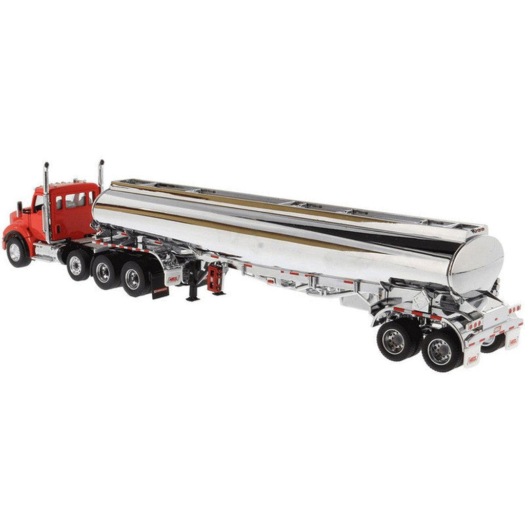 1/50 Scale Red Kenworth T880 Toy Semi Truck With Petroleum Tanker