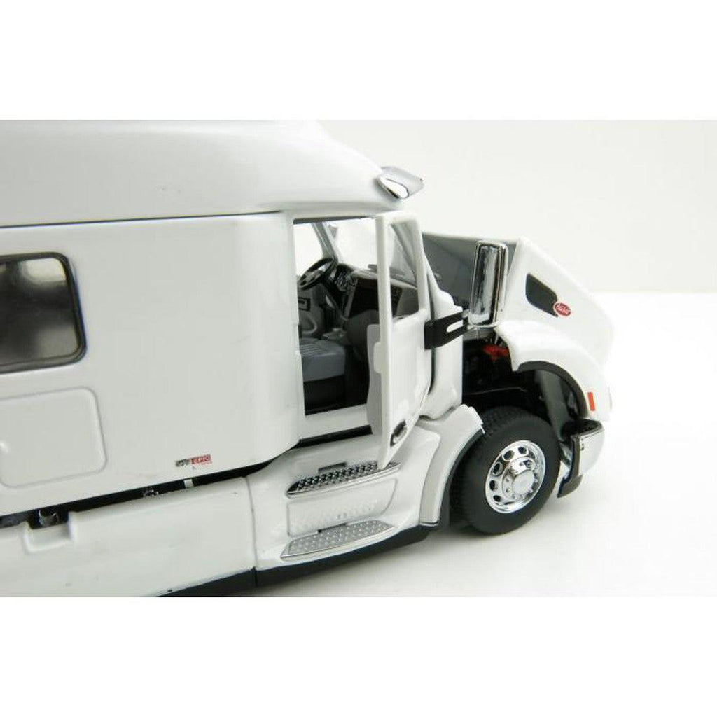 1/50 Scale White Peterbilt Tractor Semi Truck - Diecast With UltraLoft