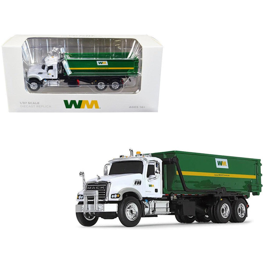 1/87 Scale Diecast Mack MP Waste Management Garbage Truck With Roll-Of