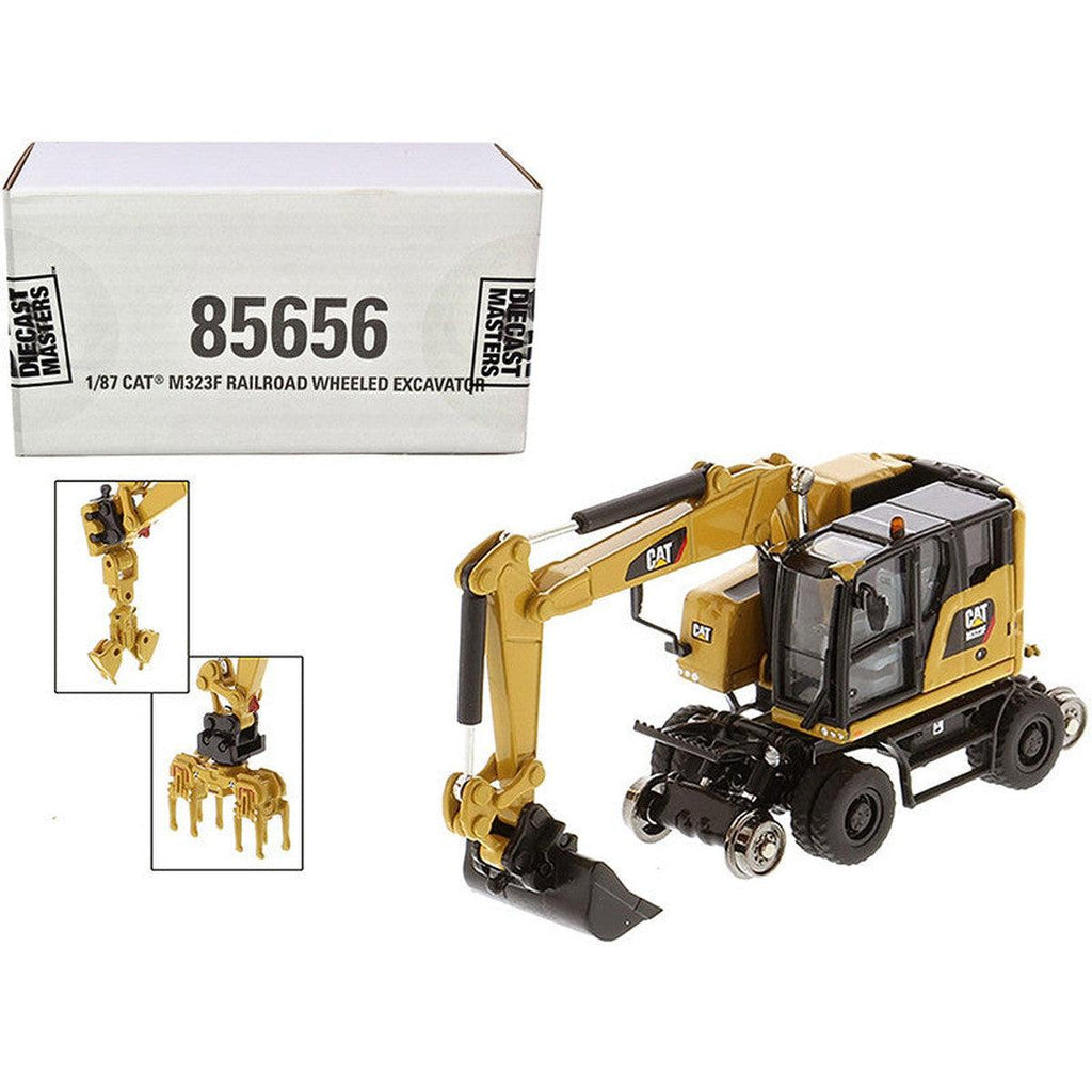 1/87 Scale Diecast Toy Caterpillar M323F Railroad Excavator With Tools