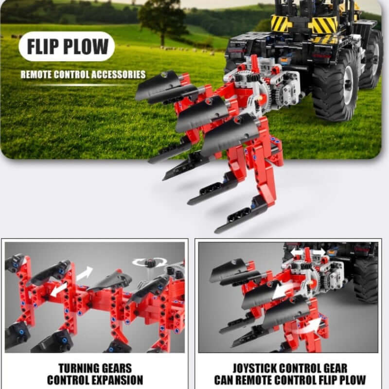 2596 Piece Technical Remote Farm Tractor Model Set