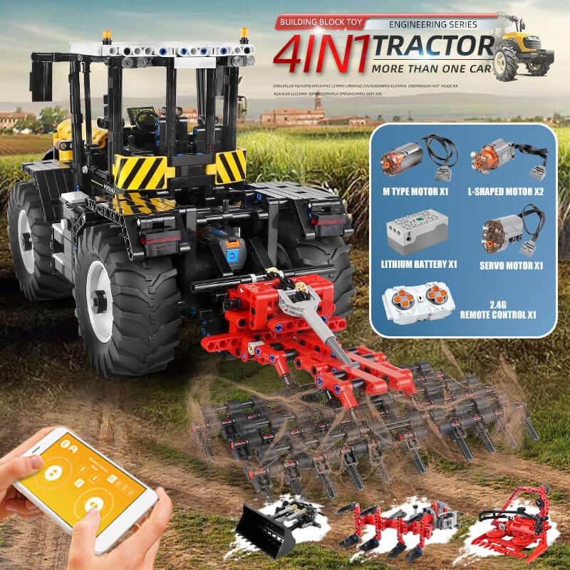 2596 Piece Technical Remote Farm Tractor Model Set