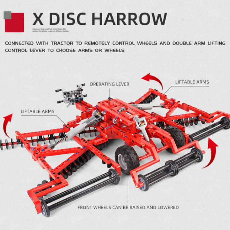2596 Piece Technical Remote Farm Tractor Model Set