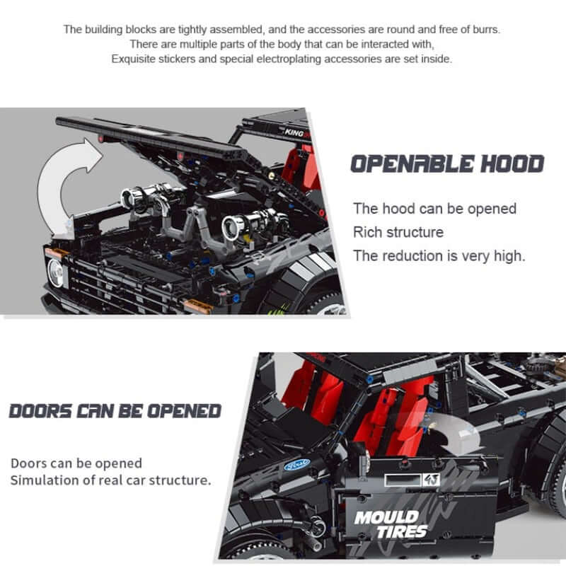 3695 Piece Technical Remote Control Low Rider Truck Model Set