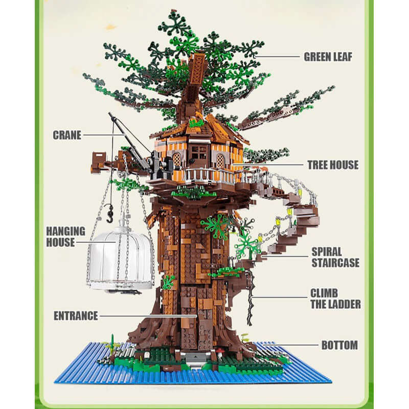 3958 Piece Lighted Jungle Tree and Treehouse Model Set