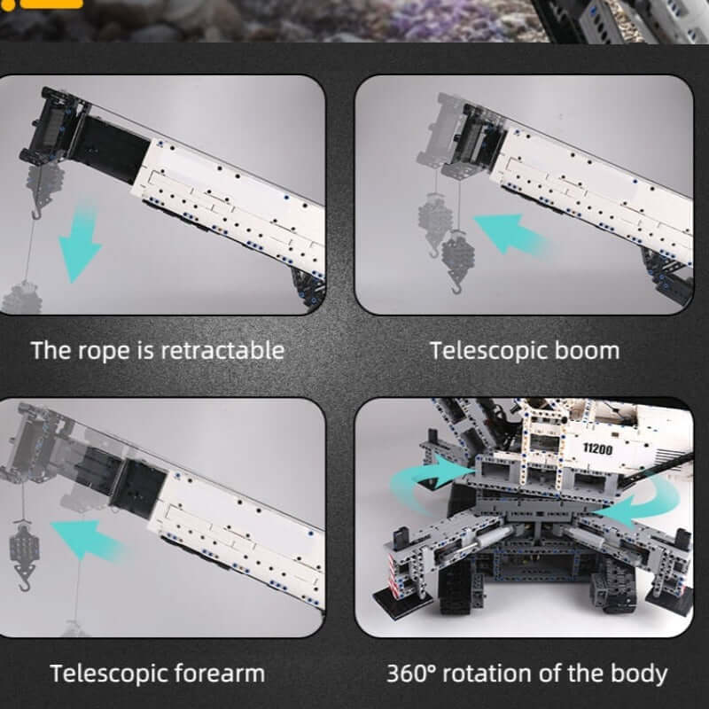 4000 Piece Technical Heavy Duty Track Crane Remote Control Model Set
