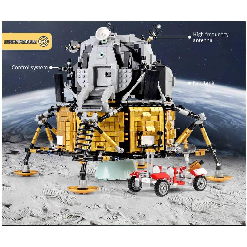 7011 Pcs Apollo 11 Command, Service and Lunar Module Set