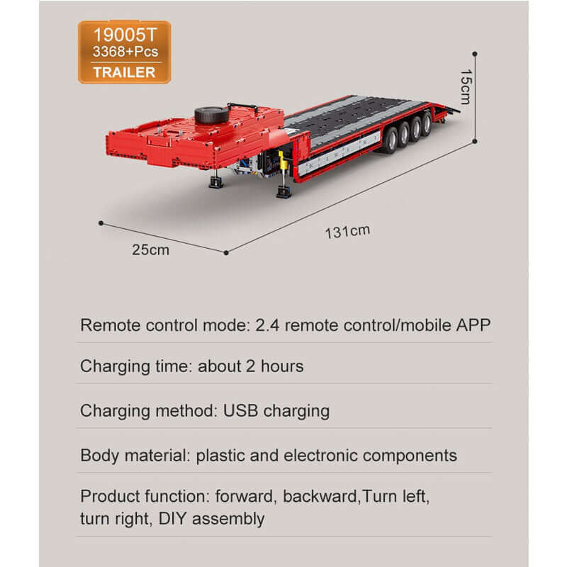 8193 Piece Technical Remote Control Tractor Truck and Trailer Model Se
