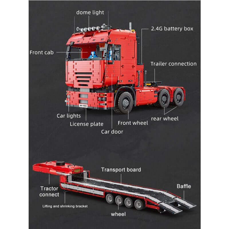 8193 Piece Technical Remote Control Tractor Truck and Trailer Model Se
