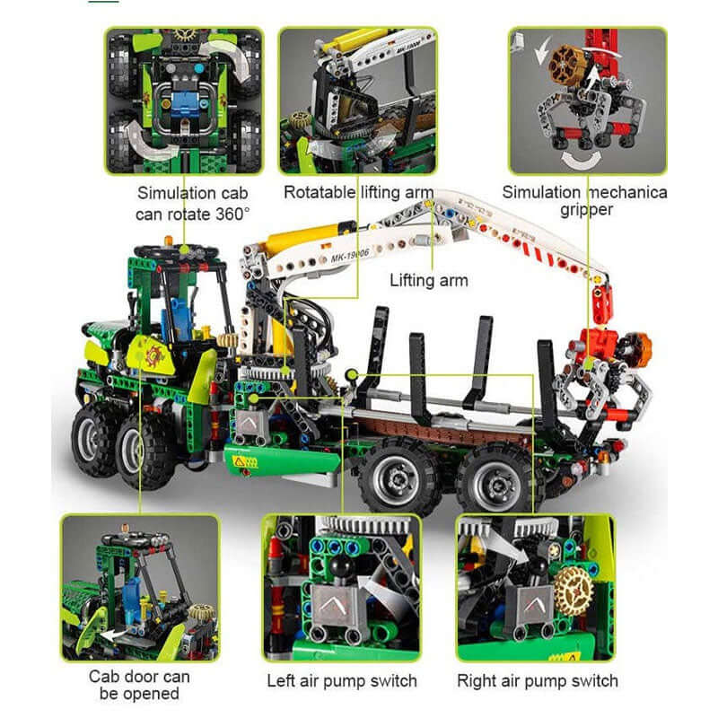 938 Piece Technical Remote Control Log Loader Model Set