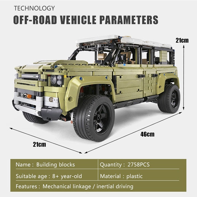 2668 Piece Technical Like 4 Door Defender Model Set