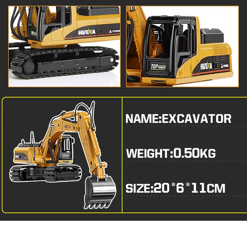 1/50 Scale Diecast Excavator Toy
