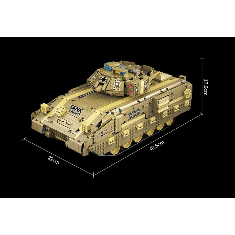 1763 Piece Technical M2A2 Remote Control WW2 Tank Set
